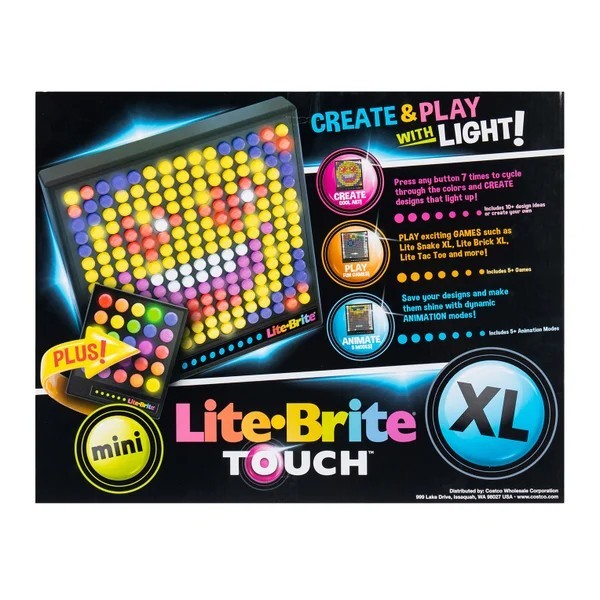 Lite-Brite Touch XL & Mini Touch Combo Pack, 2-player Create, Play, a ...