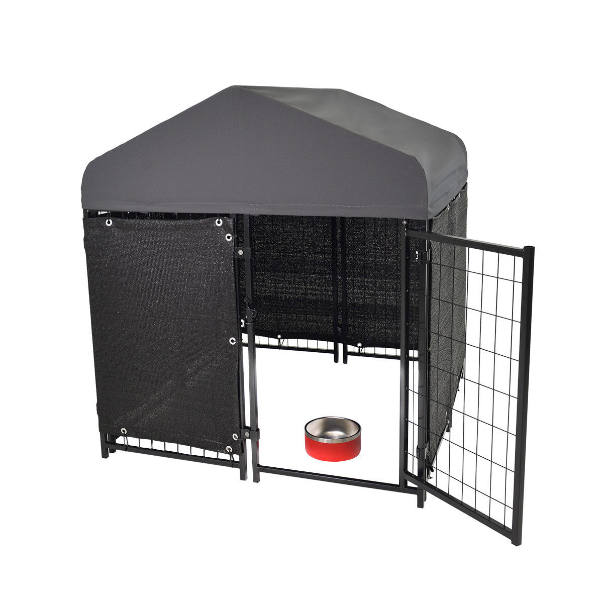 STAY Series Studio Jr. Dog Kennel 4'X4' with Privacy Screen – AiHomeCamera