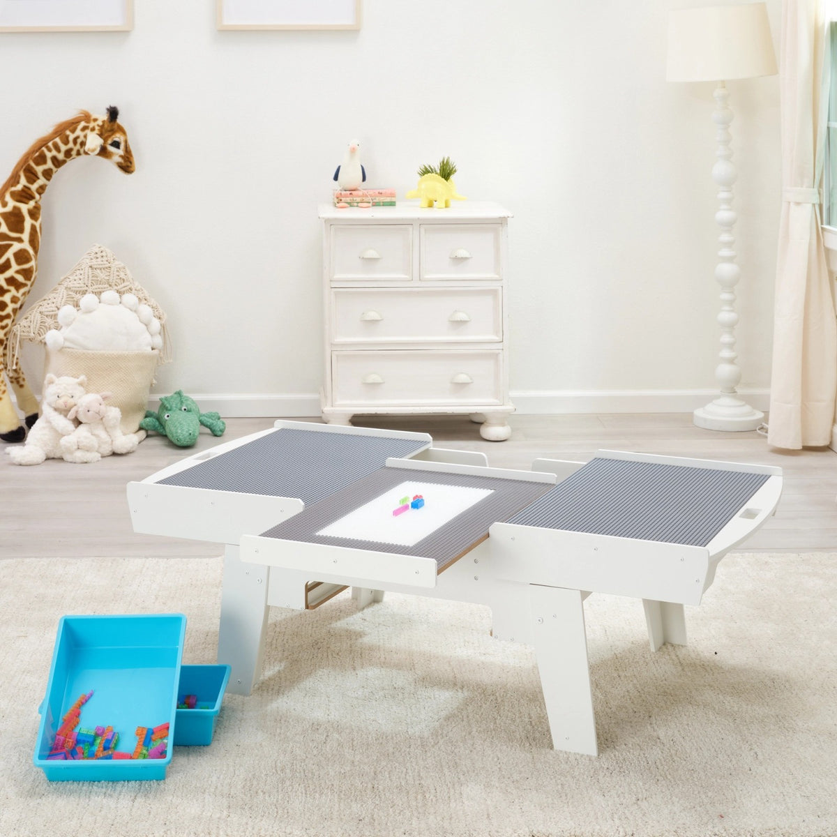 KidKraft Building Bricks Play N Store Mega Glow Activity Table w/210 ...